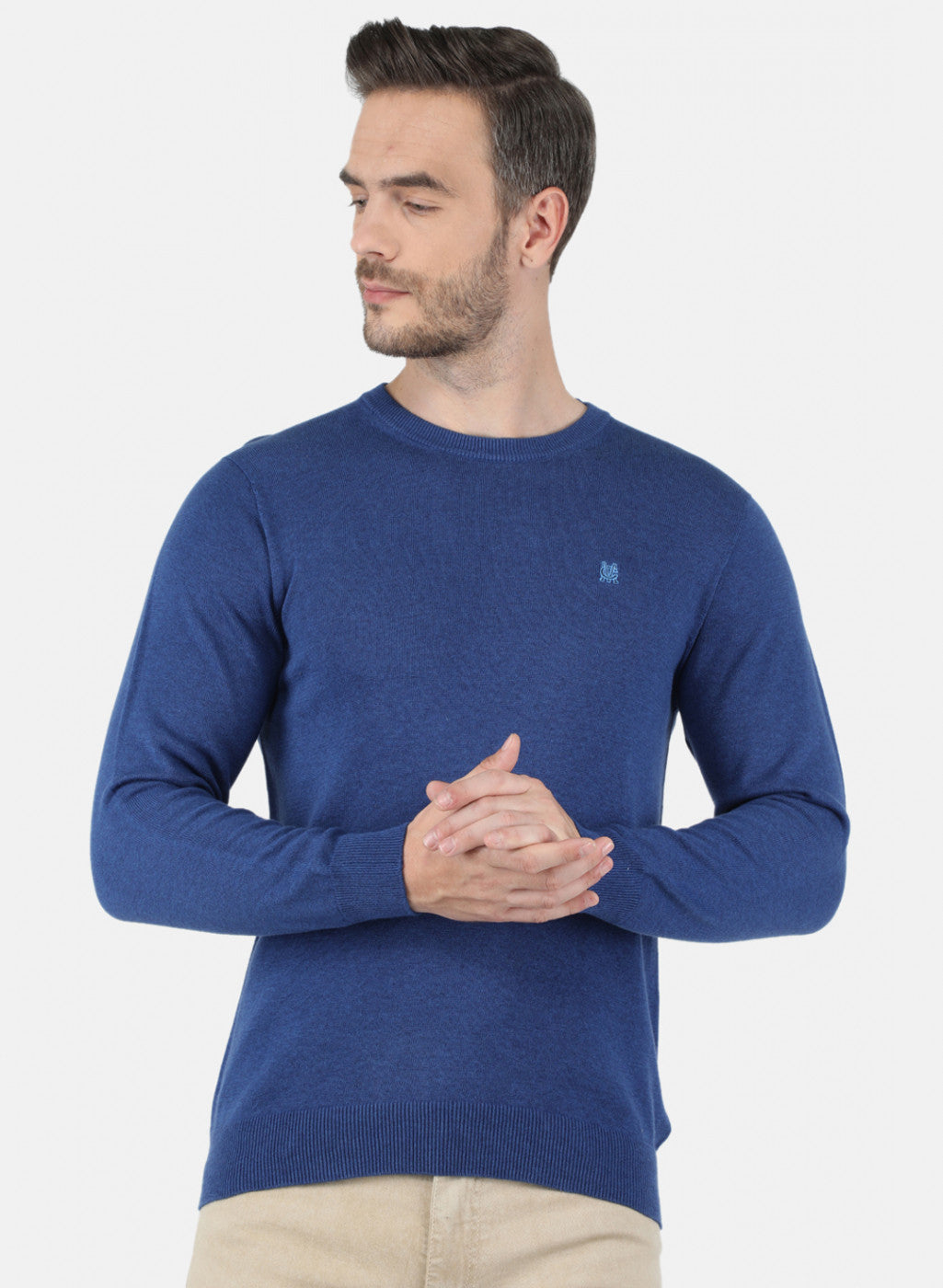 Buy Men Blue Solid Pullover Online in India - Monte Carlo