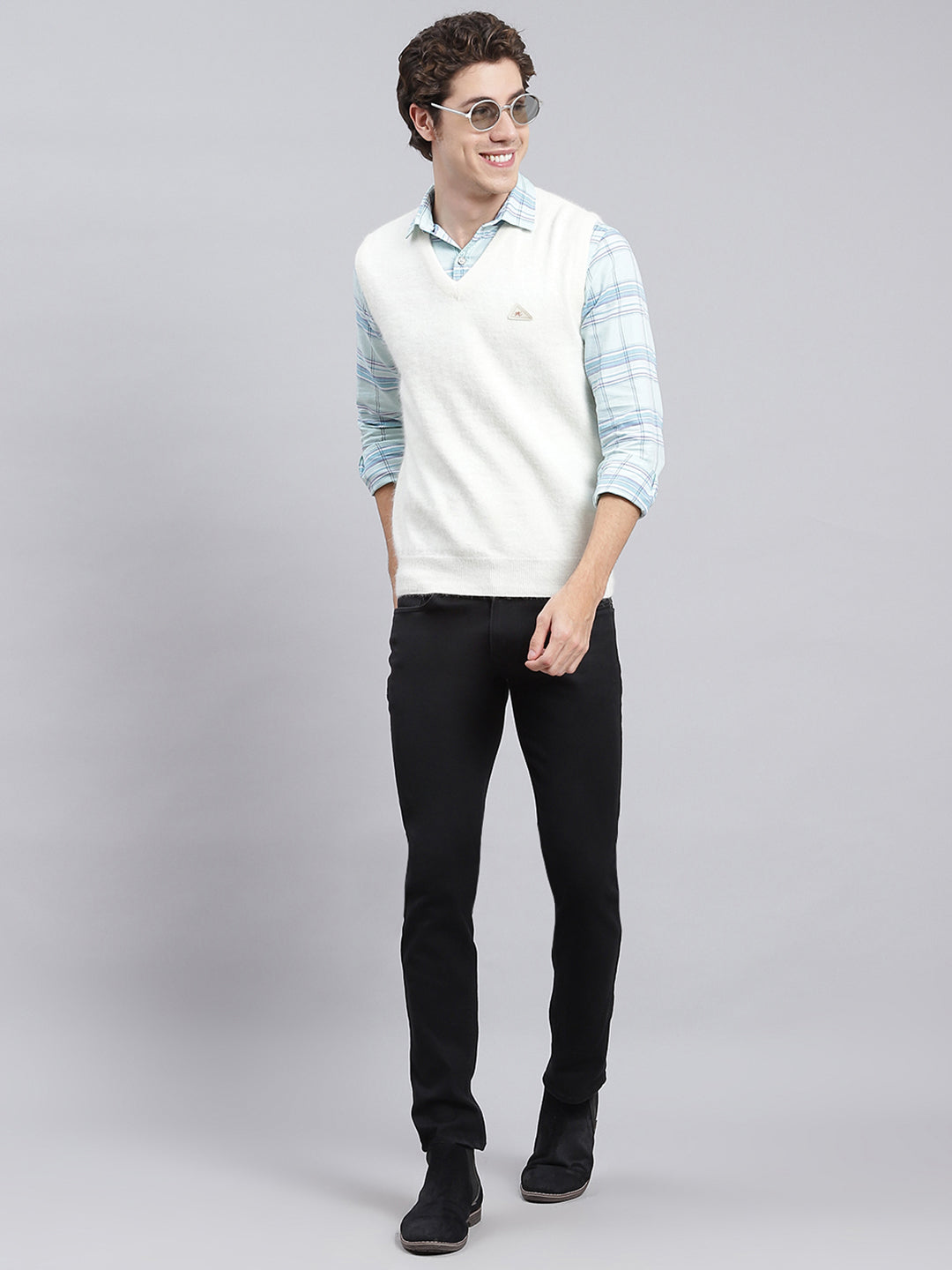 Buy Men Off White Solid Angoora Sweater Online in India - Monte Carlo