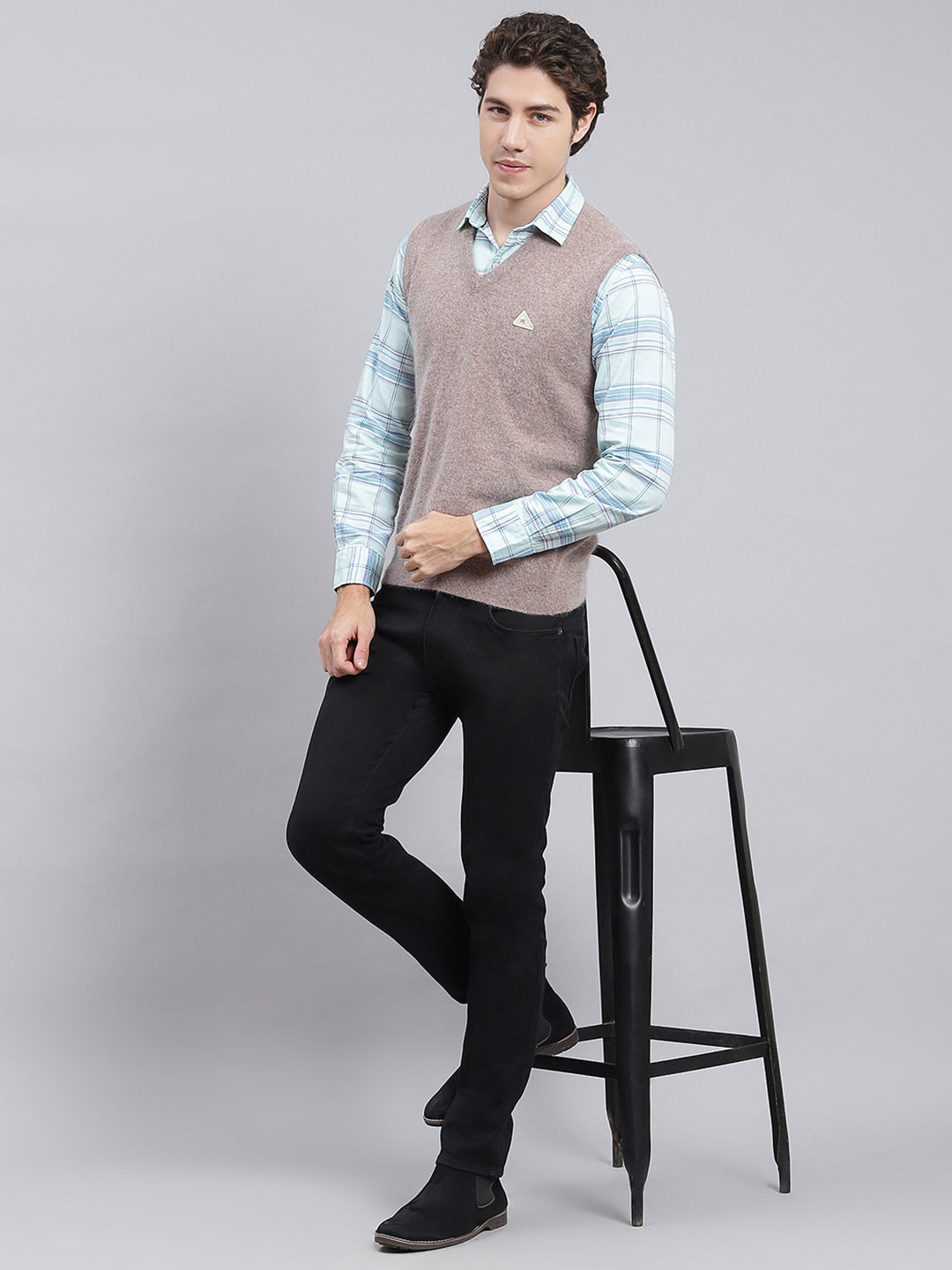 Buy Men Beige Solid Angoora Sweater Online in India - Monte Carlo