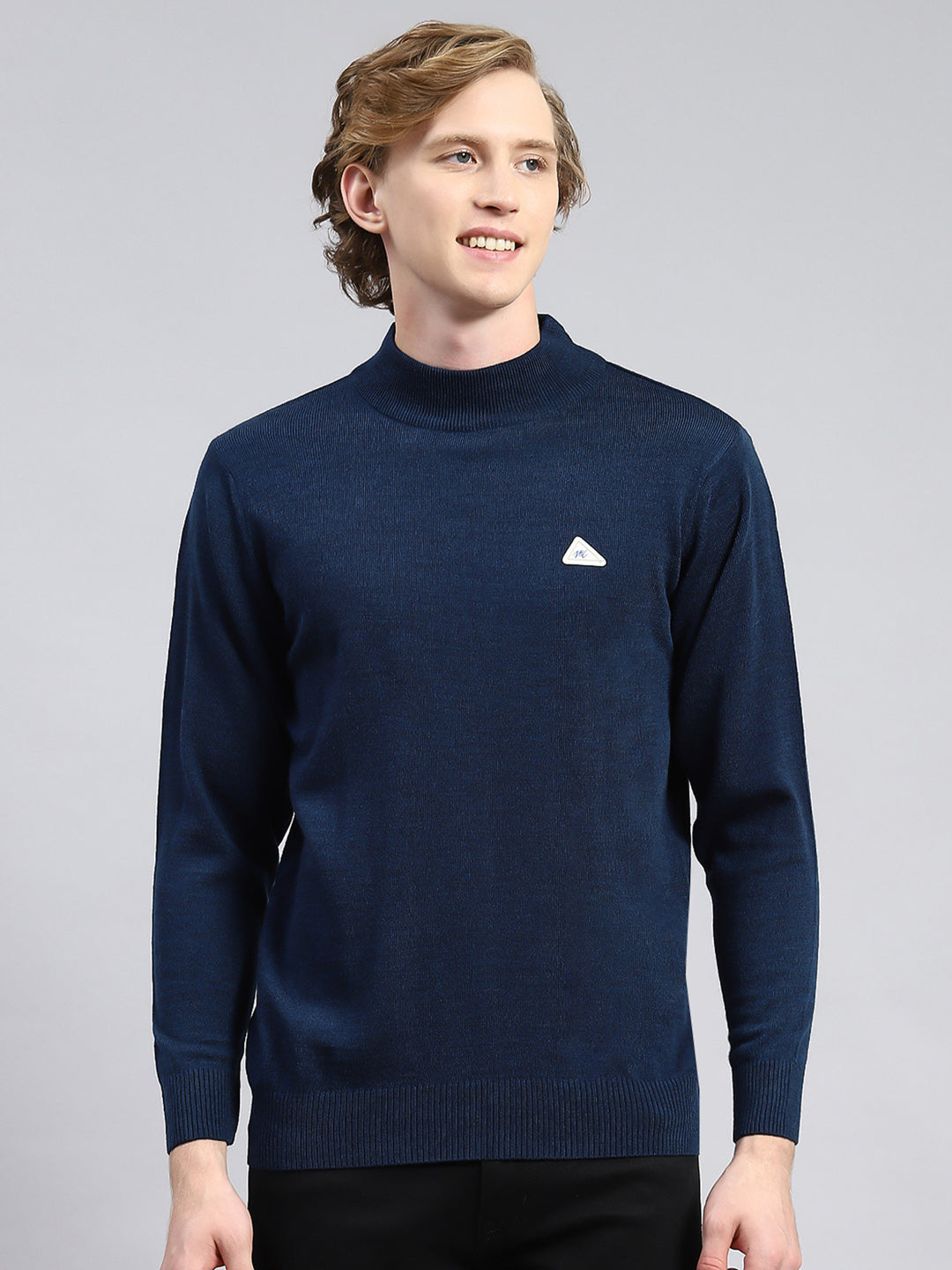 Buy Men Navy Blue Solid Pullover Online in India - Monte Carlo