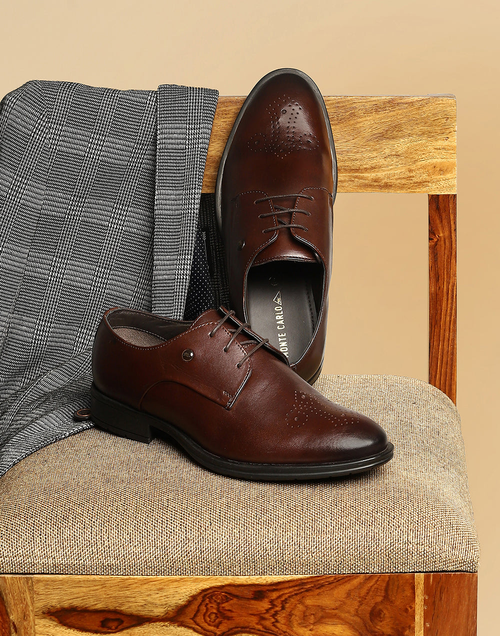 Buy Men Brown Leather Formal Brogues Online in India - Monte Carlo
