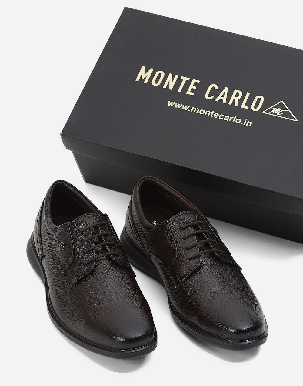 Buy Men Brown Lace Up Genuine Leather Formal Derby Online in India ...