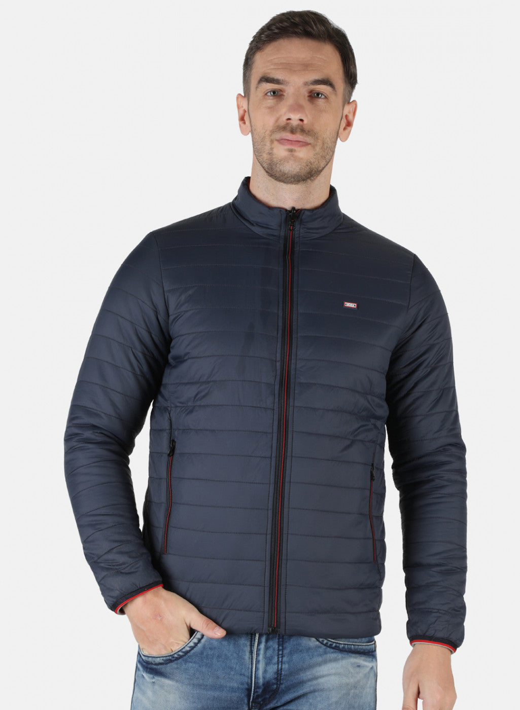 Buy Men Navy Blue Solid Jacket Online in India - MOCA by Monte Carlo