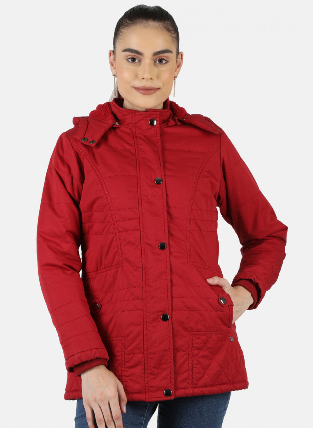 Buy Women Red Solid Jacket Online in India - Monte Carlo