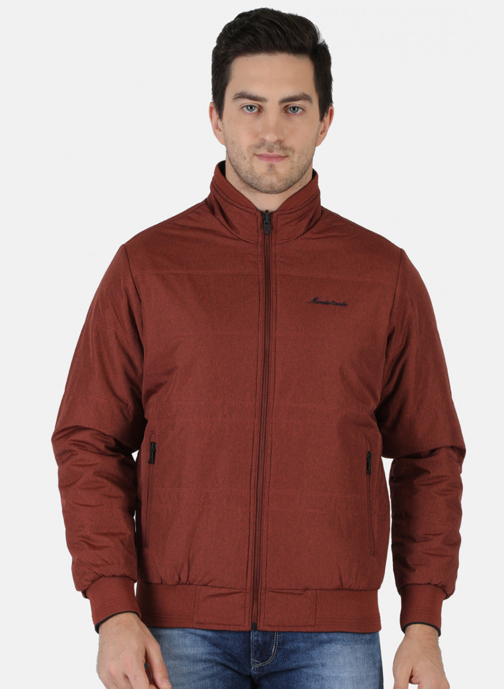 Buy Men Red Solid Jacket Online in India - Monte Carlo