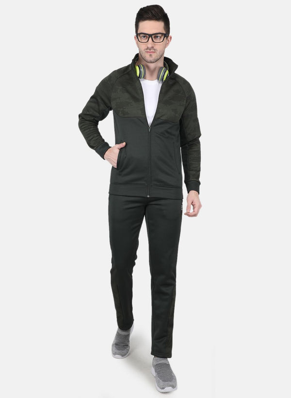 Buy Men Olive Self Design Tracksuit Online in India - Rock.it