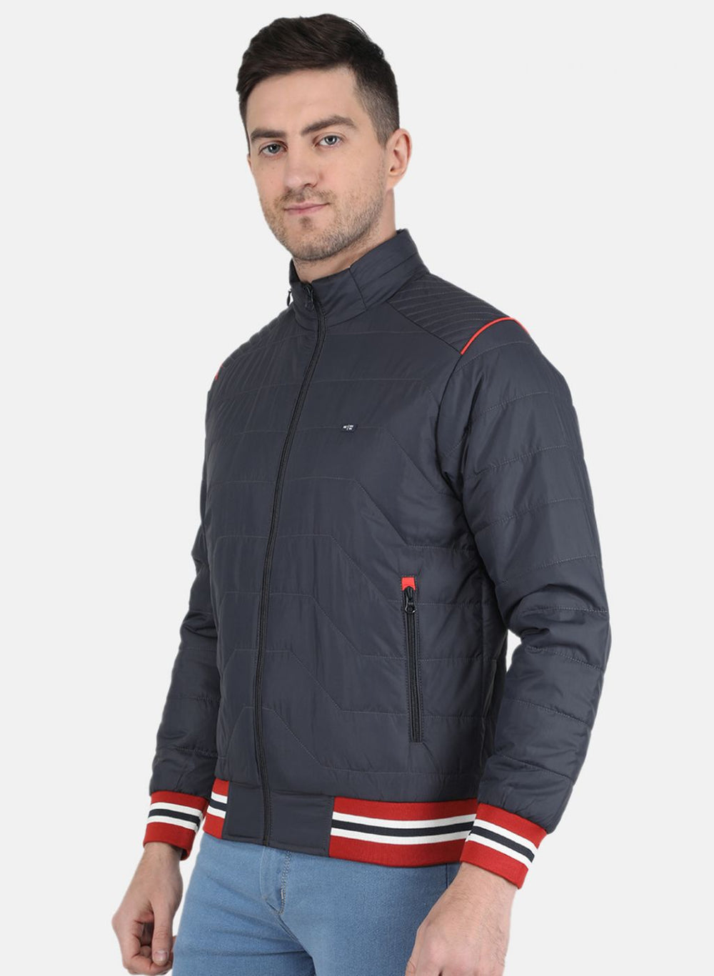 Buy Men Navy Blue Solid Jacket Online in India - Monte Carlo