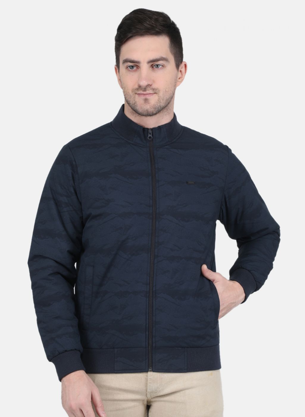 Buy Men Navy Blue Solid Jacket Online in India - Monte Carlo