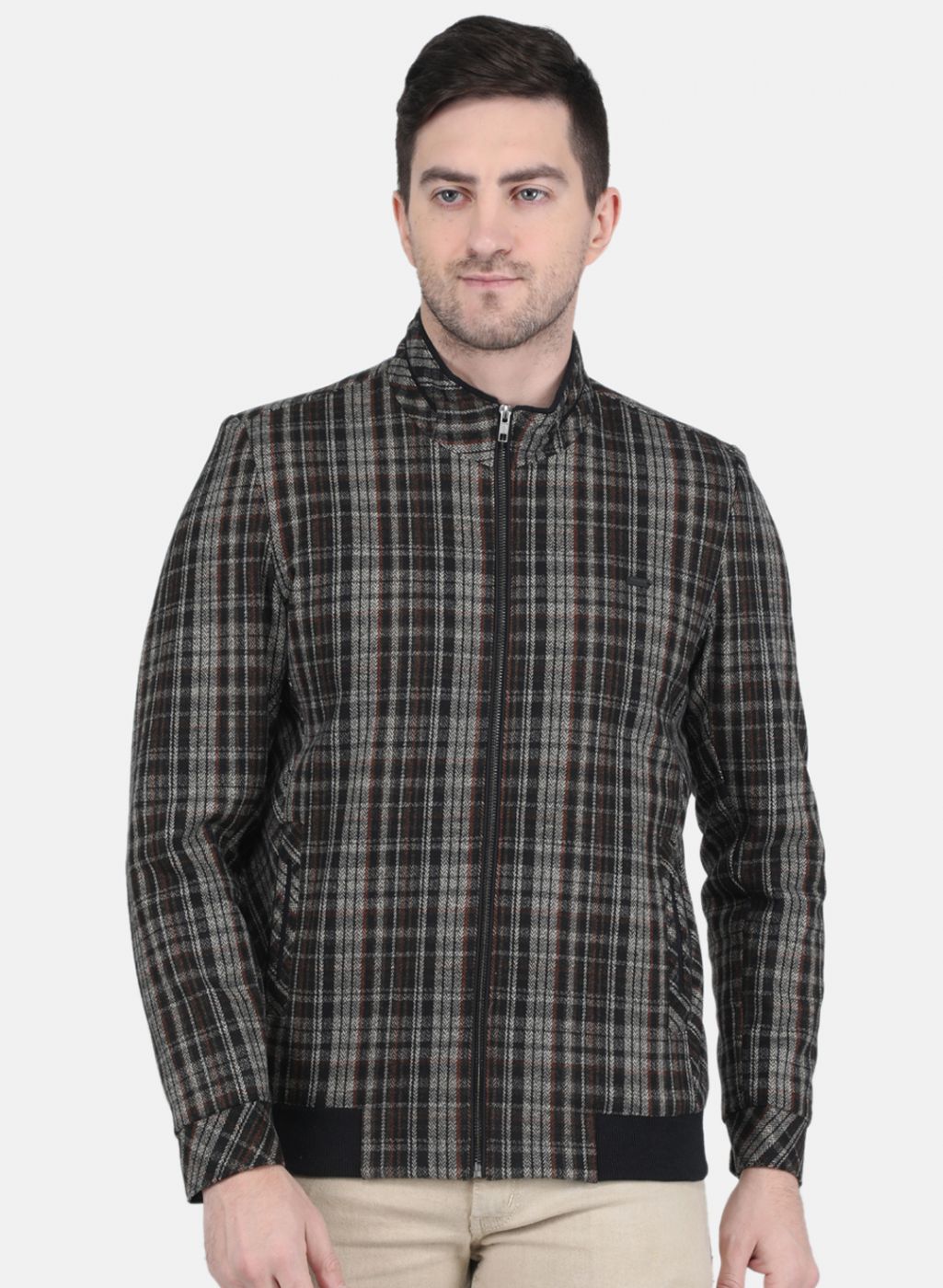 Buy Men Khaki Check Coat Online in India - Monte Carlo