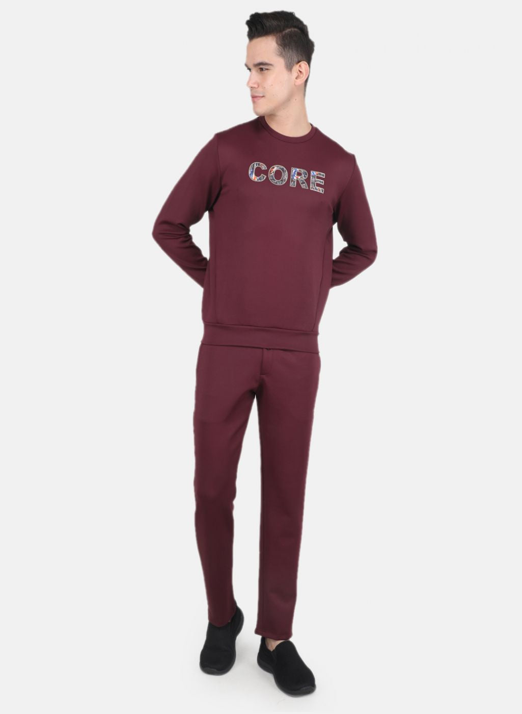 Buy Men Maroon Solid Tracksuit Online in India - Monte Carlo