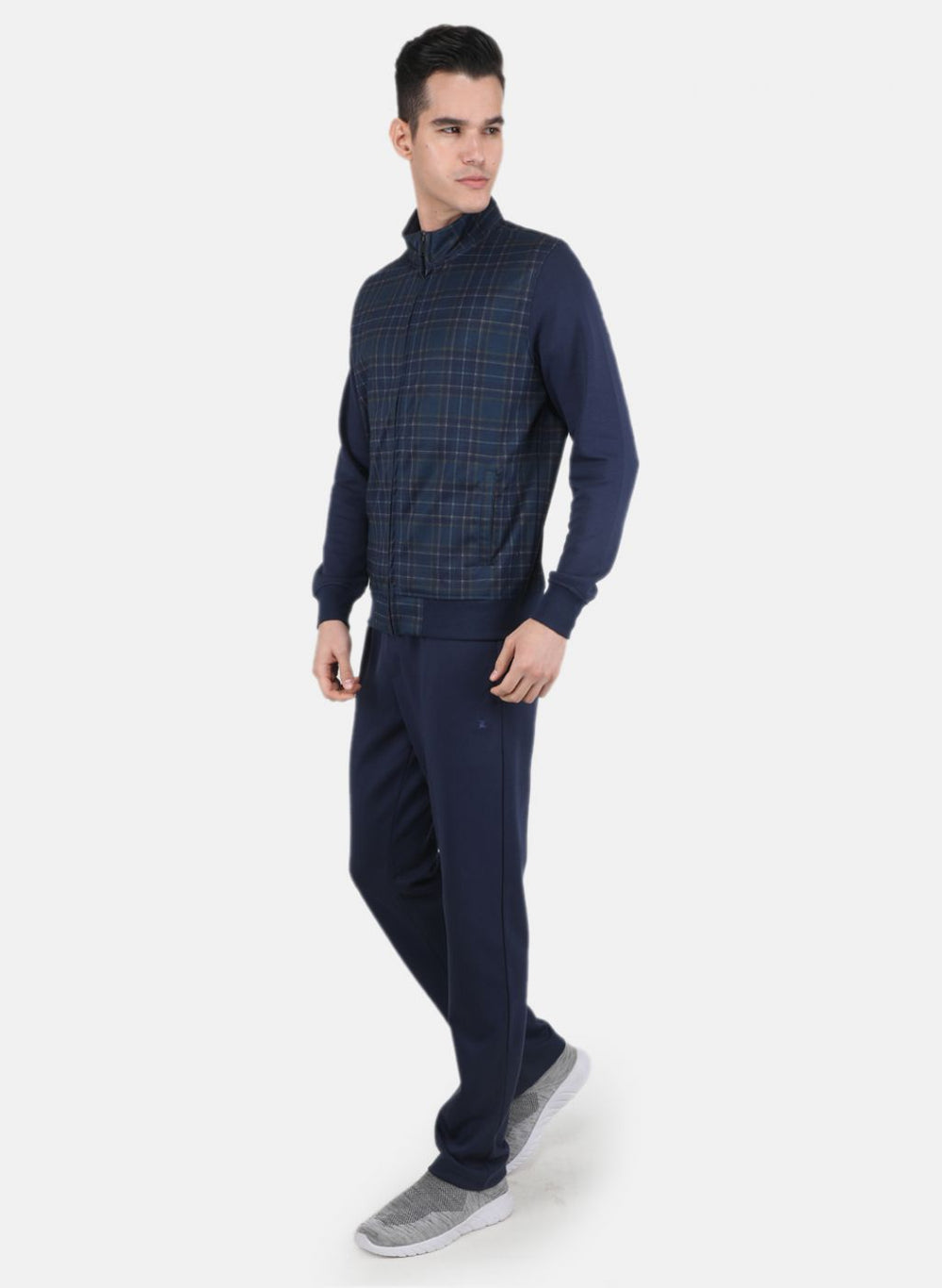 Buy Men Navy Blue Check Tracksuit Online in India - Monte Carlo