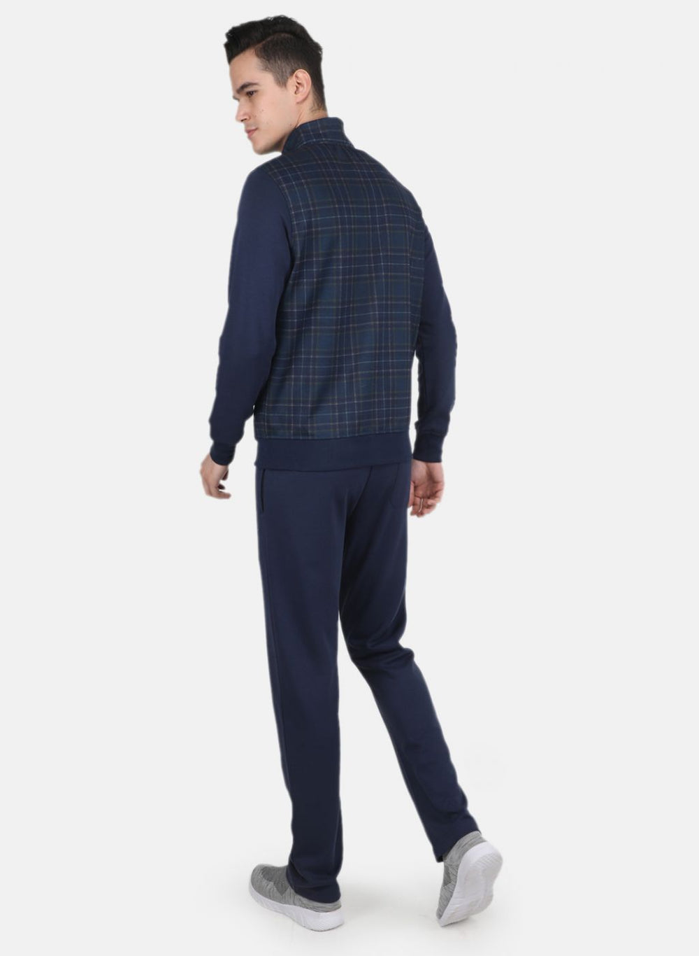 Buy Men Navy Blue Check Tracksuit Online in India - Monte Carlo