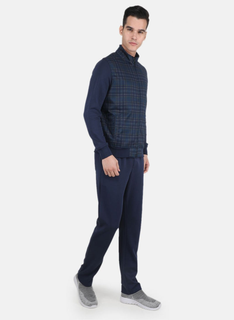 Buy Men Navy Blue Check Tracksuit Online in India - Monte Carlo