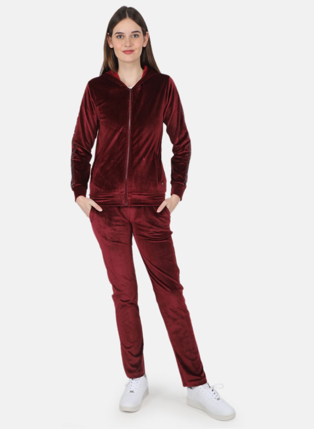 Buy Women Maroon Self Design Coordinate Set Online In India Monte Carlo