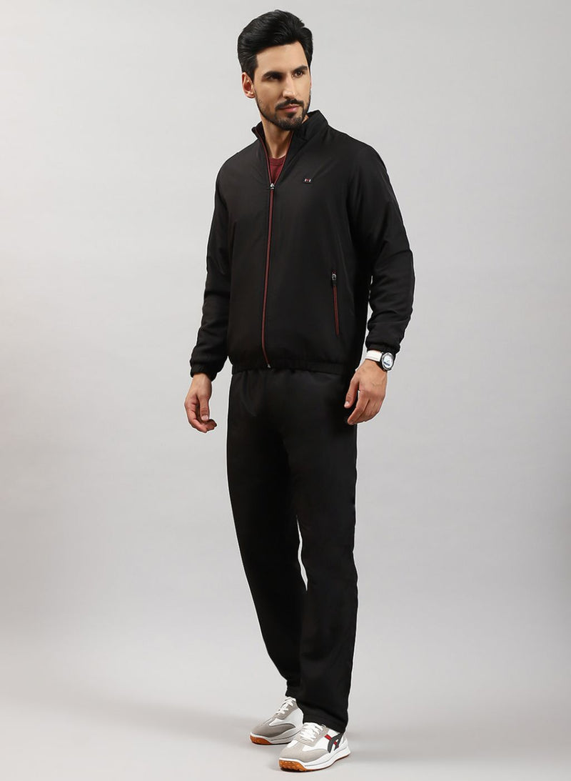Buy Men Black Solid Cotton Blend Tracksuit Online in India - Monte Carlo
