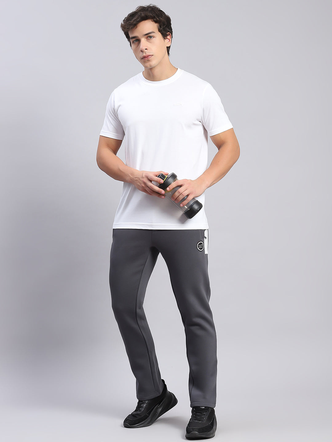 Buy Men Grey Printed Regular Fit Lowers Online in India - Monte Carlo