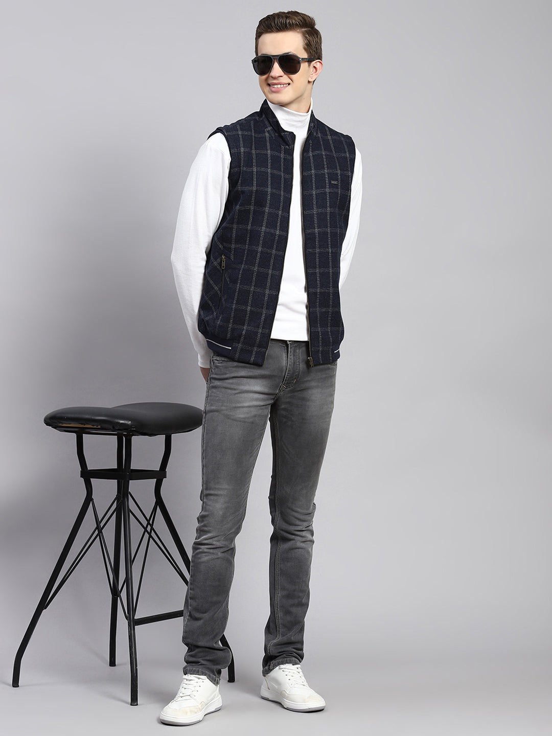 Buy Men Blue Check Coat Online in India - Monte Carlo