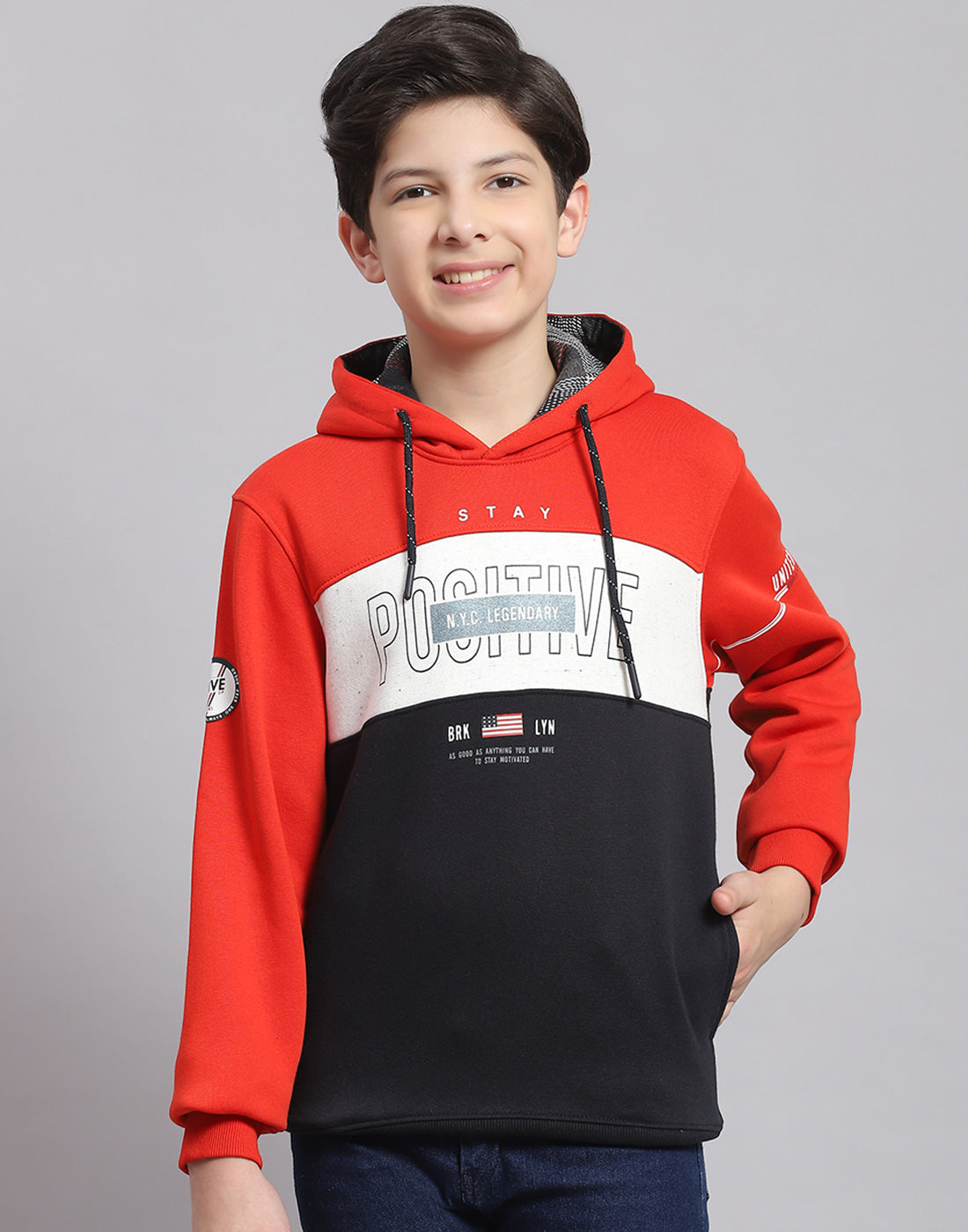 Buy Boys Rust Printed Hooded Full Sleeve Sweatshirt Online in India ...