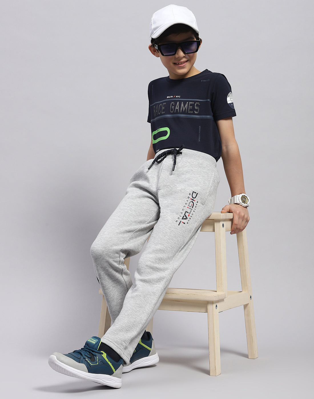 Buy Boys Grey Printed Regular Fit Lower Online in India - Monte Carlo