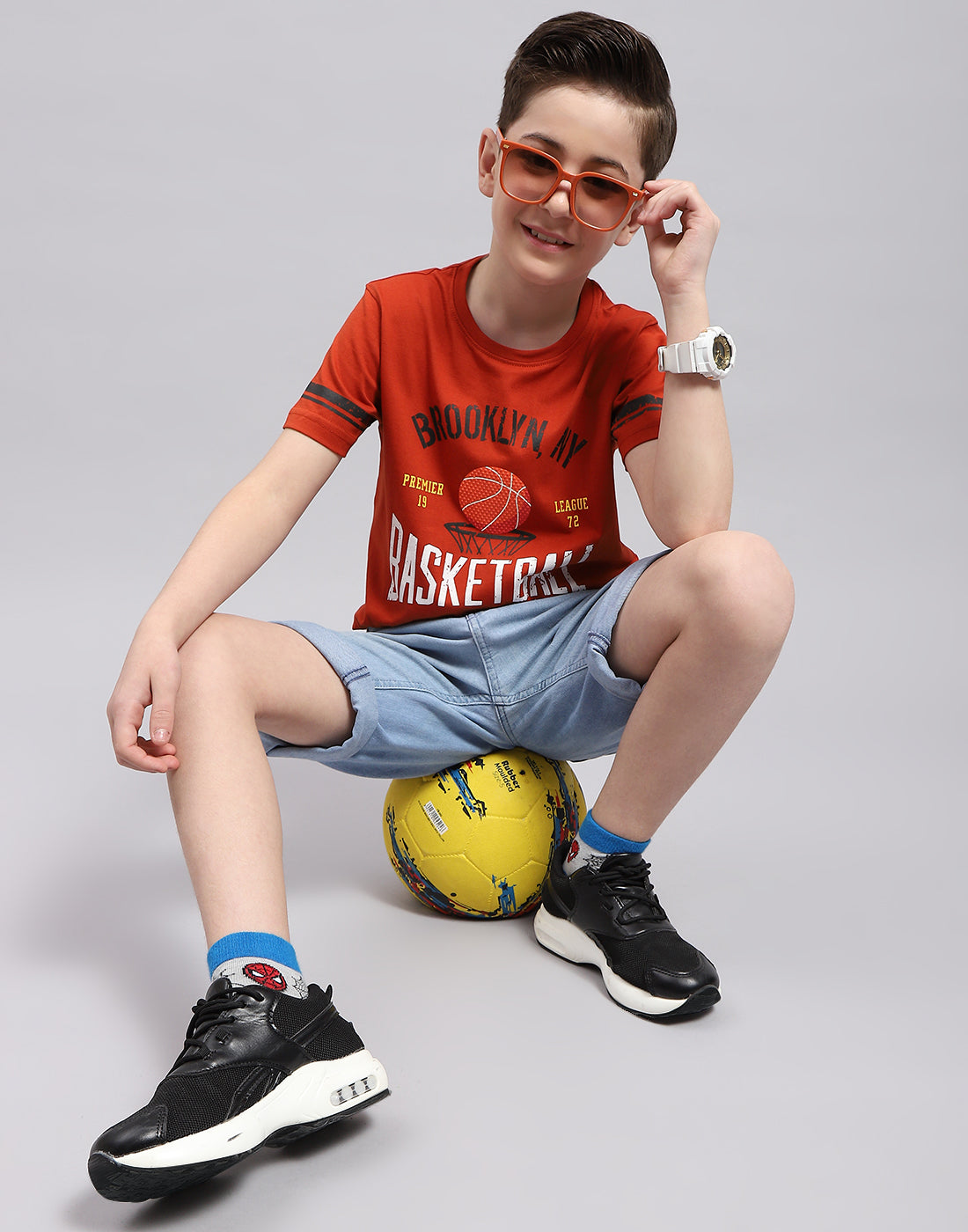Buy Boys Rust Printed Round Neck Half Sleeve T-Shirt Online in India ...