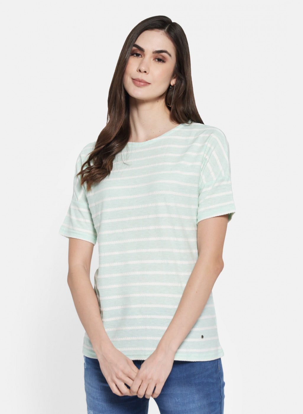 Buy Womens Light Green Jaquard Top Online in India - Monte Carlo