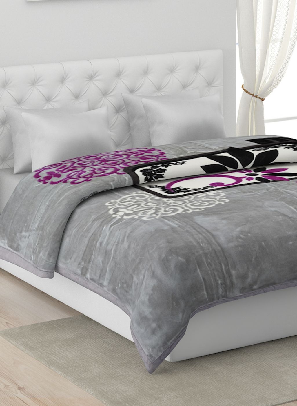 Buy Printed Mink Double Blanket for Heavy Winter -2 Ply Online in India ...