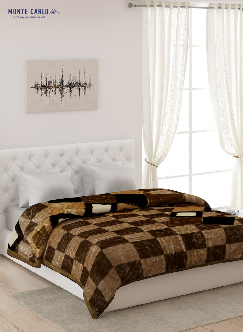 Buy Double Bed Multicolor Mink Blanket - 2 Ply Online in India - Monte ...