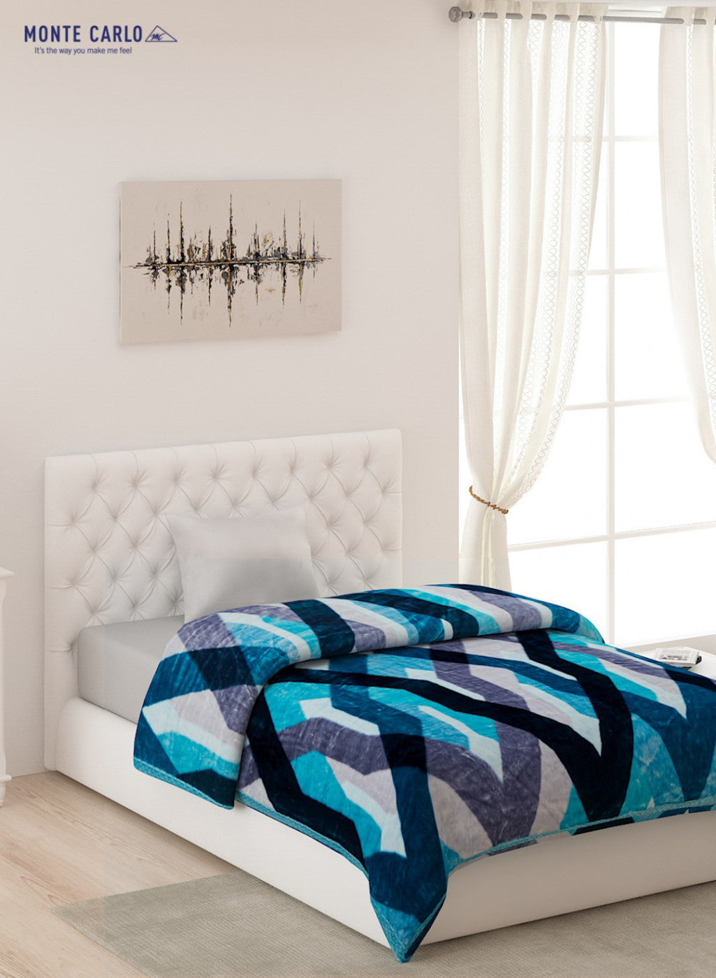 Buy Double Bed Multicolor Mink Blanket - 1 Ply Online in India - Monte ...