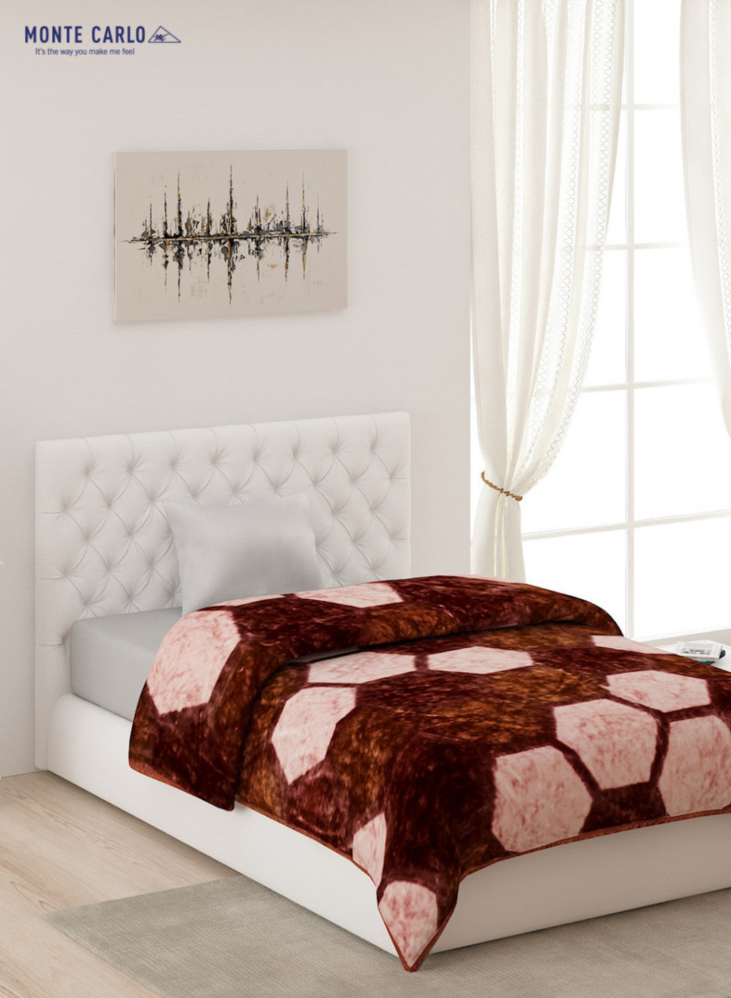 Buy Single Bed Multicolor Mink Blanket - 1 Ply Online in India - Monte ...